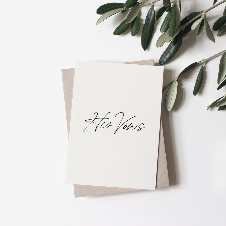 His Vows Her Vows Cards Personal Wedding Vow Cards 100% - Etsy