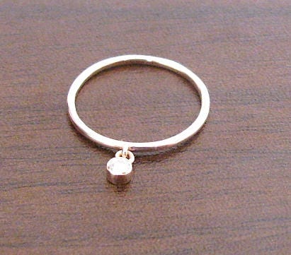 Delicate Ring Diamond Rose Gold 14k Engagement Ring Delicate - Etsy