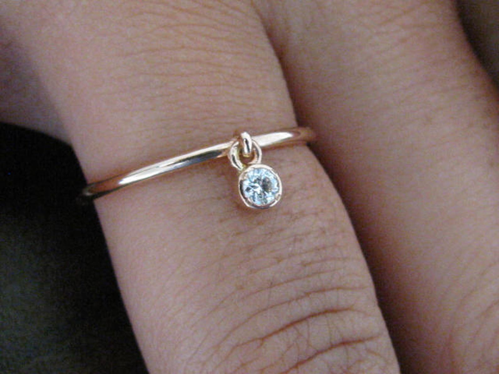 Delicate Ring Diamond Rose Gold 14k Engagement Ring Delicate - Etsy
