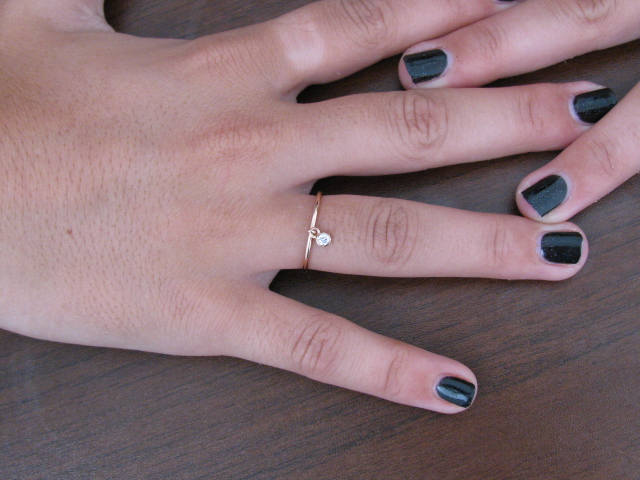 Delicate Ring Diamond Rose Gold 14k Engagement Ring Delicate - Etsy