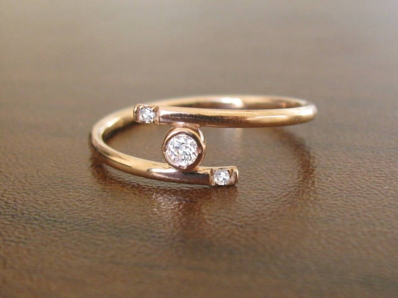 Dainty Ring Diamond 14k Solid Gold Promise Ring Wedding Ring | Etsy