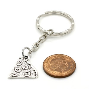 Six Pizza Slices Keyring Full Set Silver Personalised With Initial ...