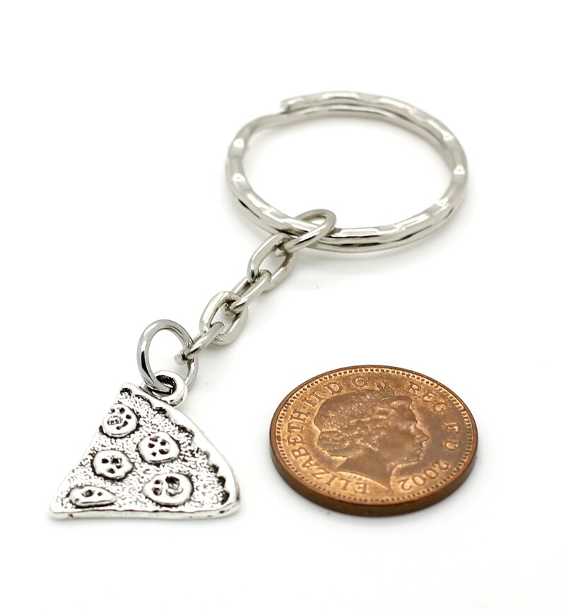 Six Pizza Slices Keyring Full Set Silver Personalised With - Etsy