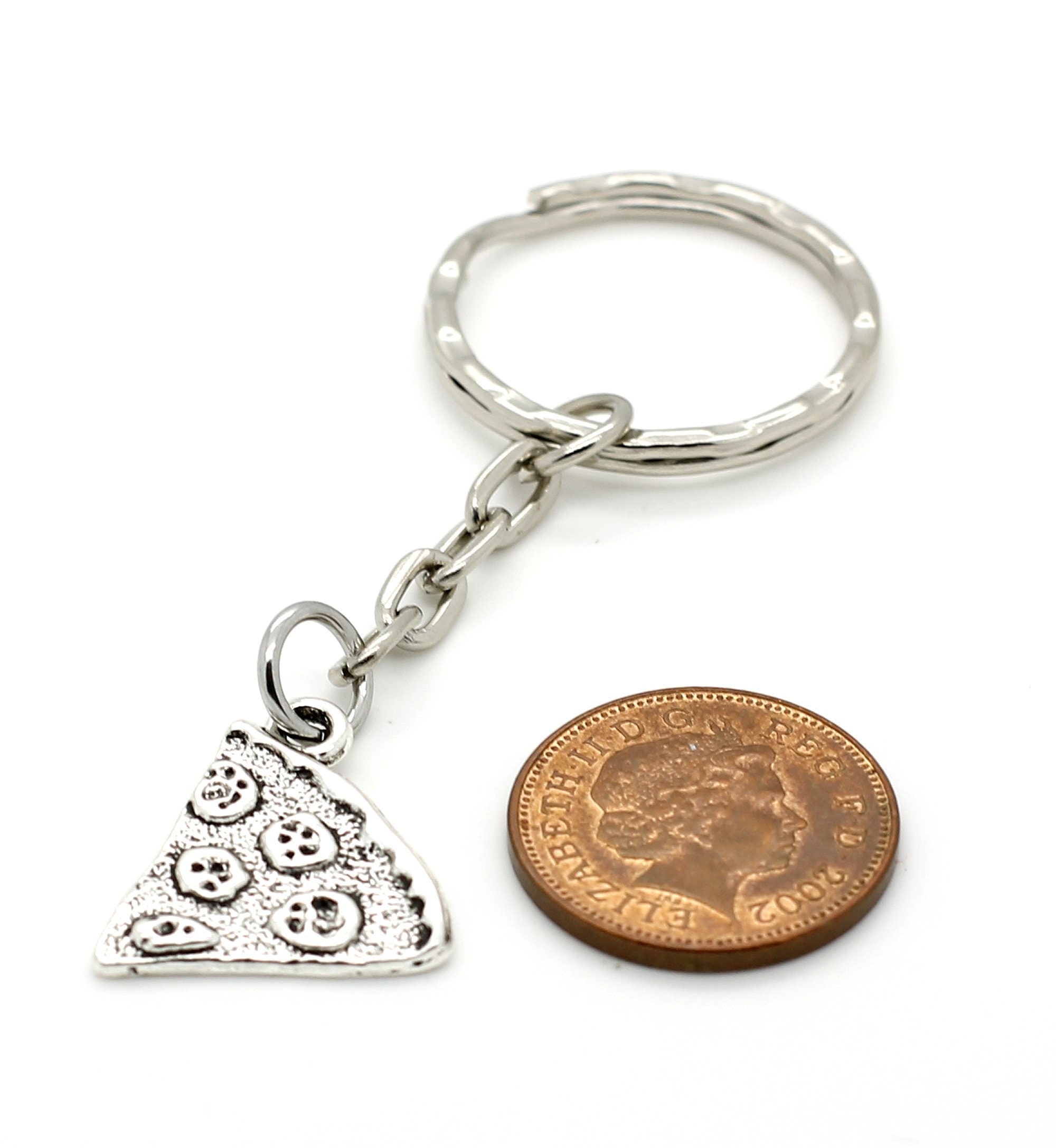 Six Pizza Slices Keyring Full Set Silver Personalised With - Etsy