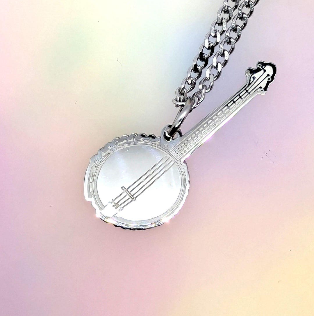 Stainless Steel Silver Banjo Necklace - Etsy