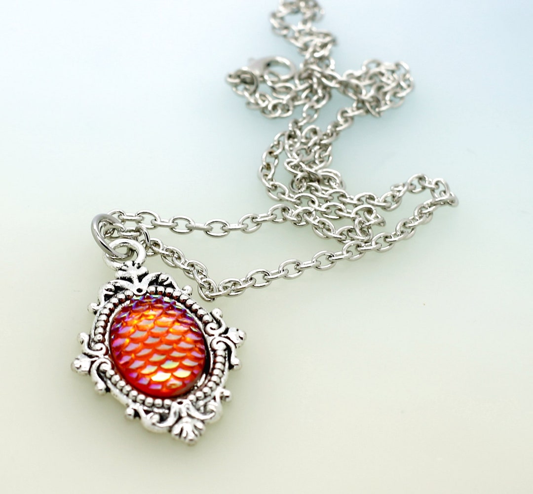 Dragon Scales Pendant on Iron Chain Necklace - Etsy