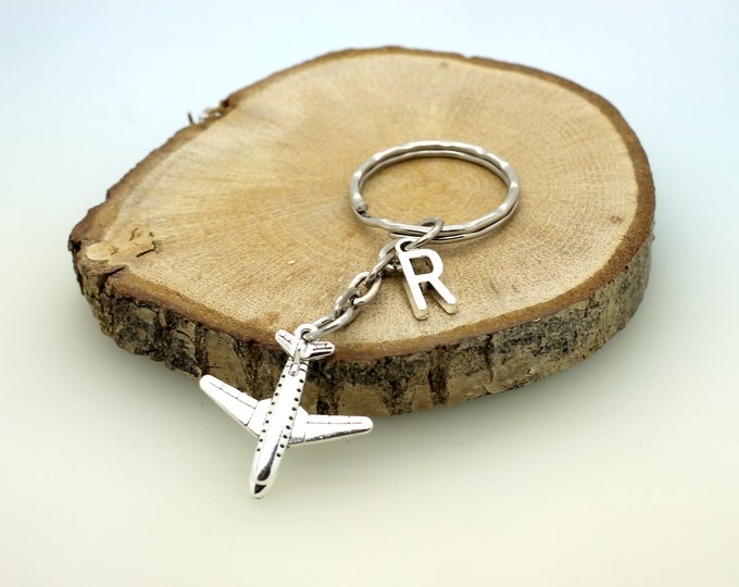 Passenger Air Plane Keyring Personalised With Initial Silver - Etsy UK