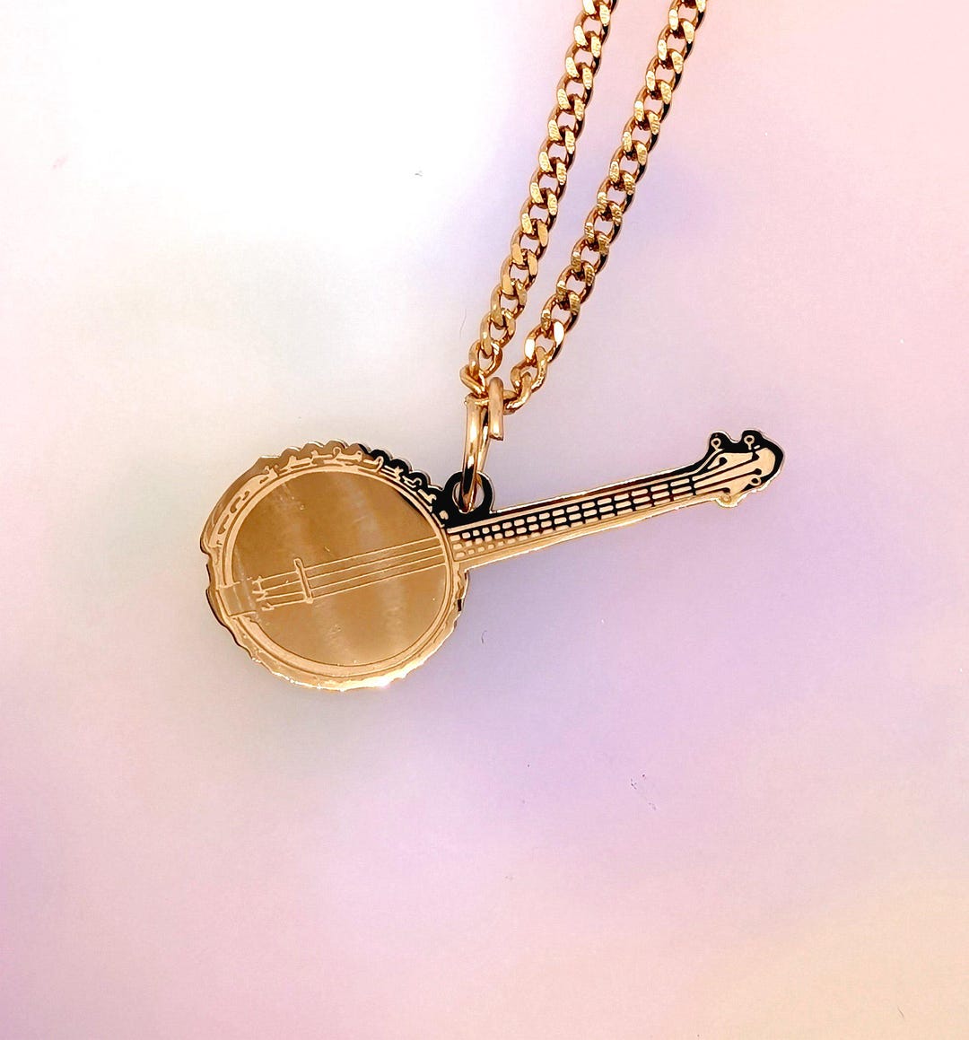 Stainless Steel Gold Banjo Necklace - Etsy