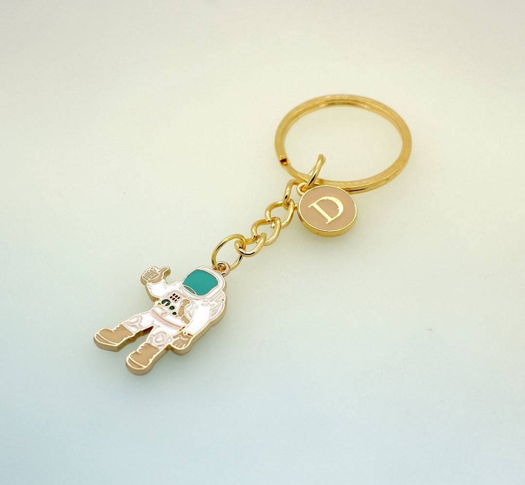 Spaceman Astronaut Thumbs up Keyring Personalised With Initial - Etsy UK