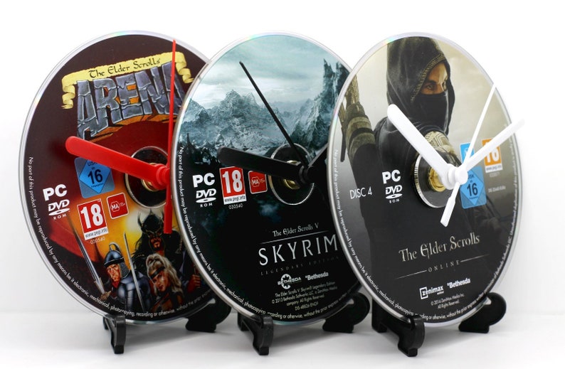 The Elder Scrolls Upcycled DVD Disc Clock Video Game Gift Idea - Etsy