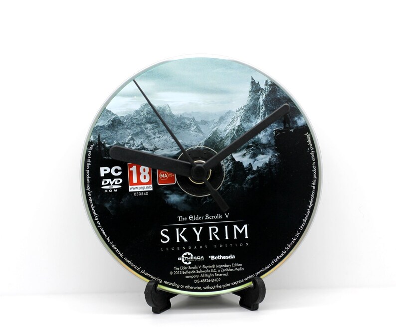 The Elder Scrolls Upcycled DVD Disc Clock Video Game Gift Idea | Etsy