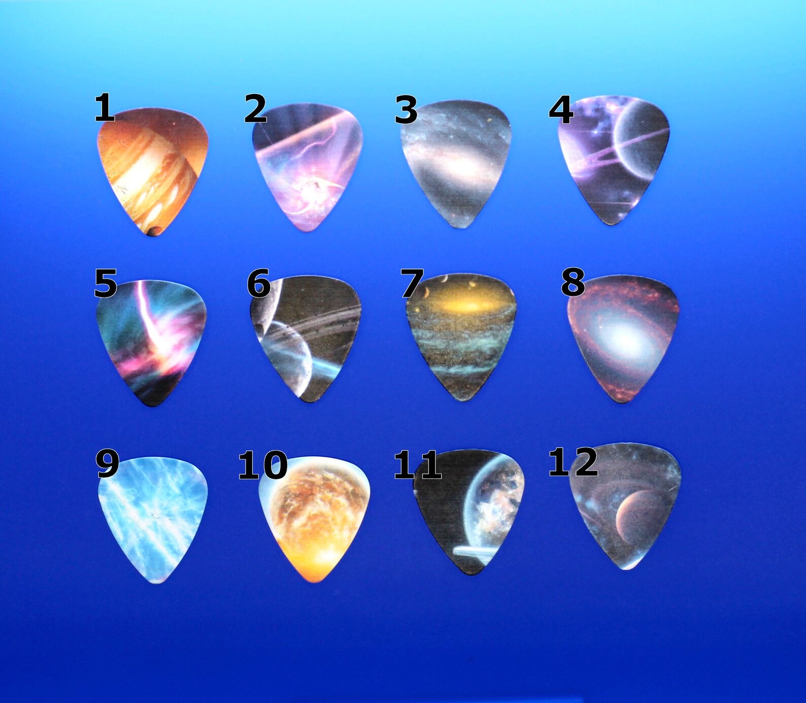 Universe Space Planets Stars Theme Guitar Pick Keyring - Etsy