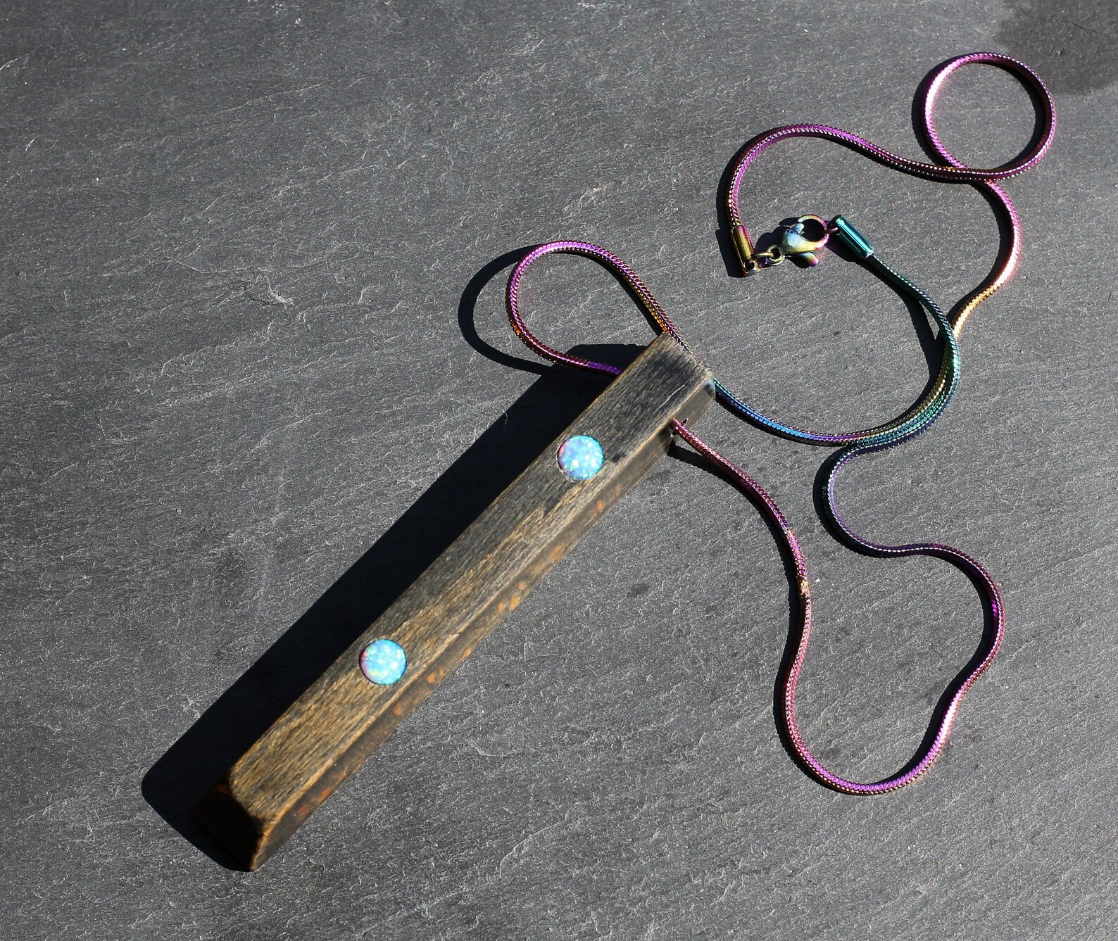 Reclaimed Antique Real Wood Piano Key With 2 Lab Opals on - Etsy