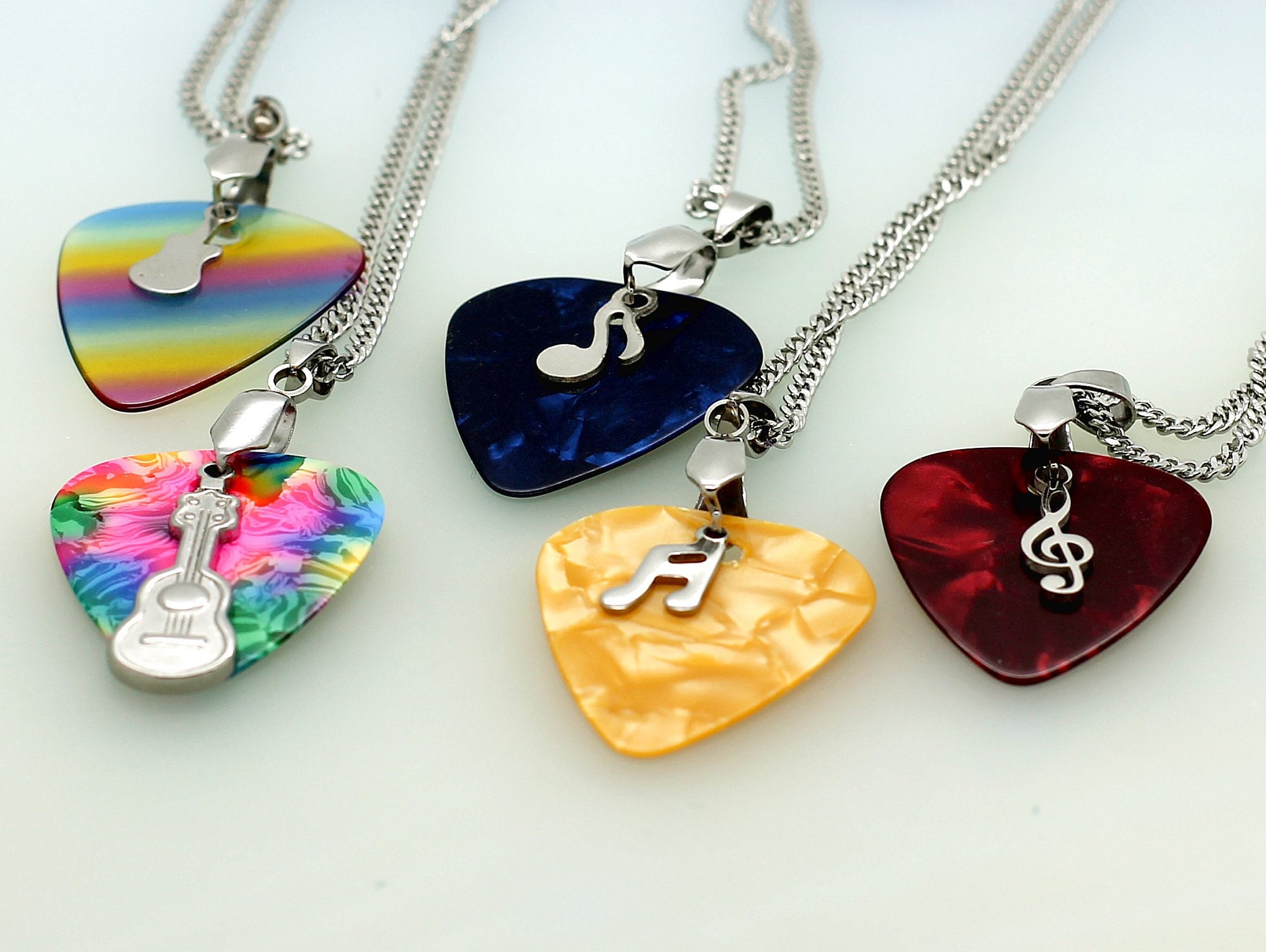 Custom Guitar Pick With Music Theme Pendant Choice of Colour - Etsy UK