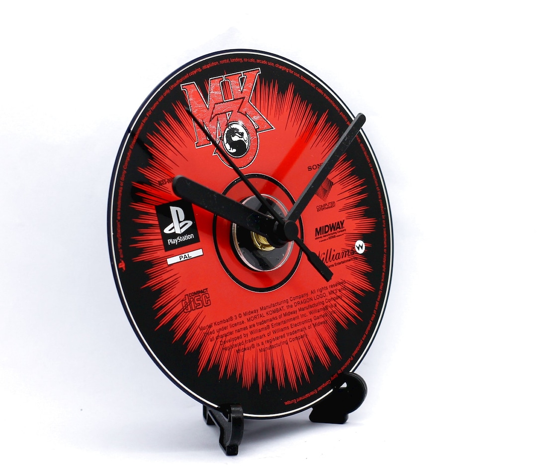 MK3 Mortal Kombat 3 CD Disc Clock Playstation Upcycled Video Game Gift ...