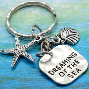 Dreaming Of The Sea Ocean Theme Keyring Starfish Shell | Etsy