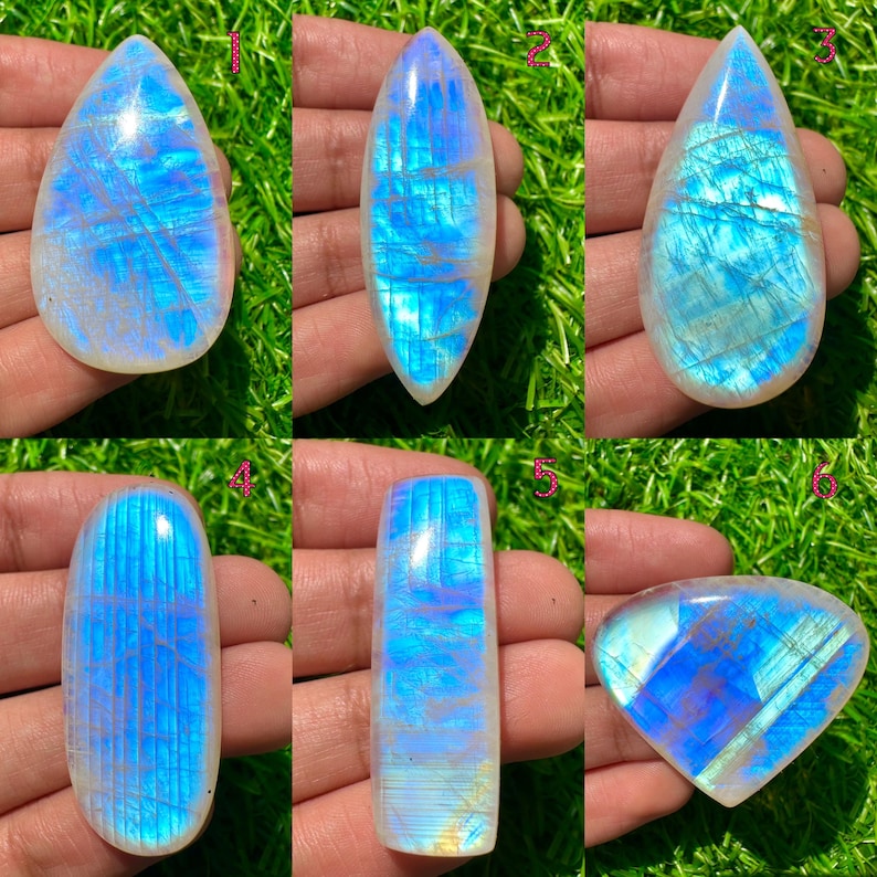 Rainbow Moonstone Cabochon • Polished Loose Gemstone, Jewelry Supply - Etsy
