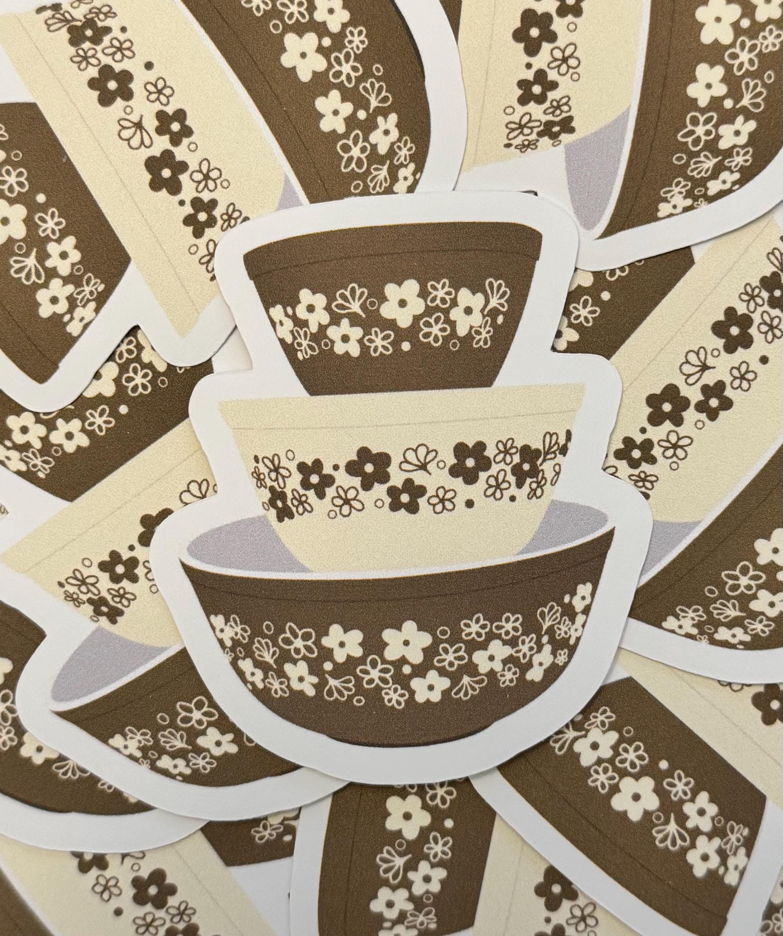 70s Vintage Pyrex Bowls | Sticker - Etsy