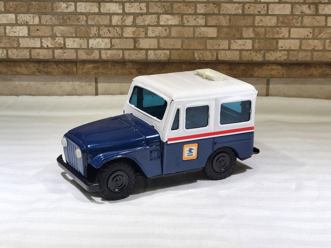 USPS Post Office Mail Jeep Coin Bank 70s Pressed Metal Diecast - Etsy