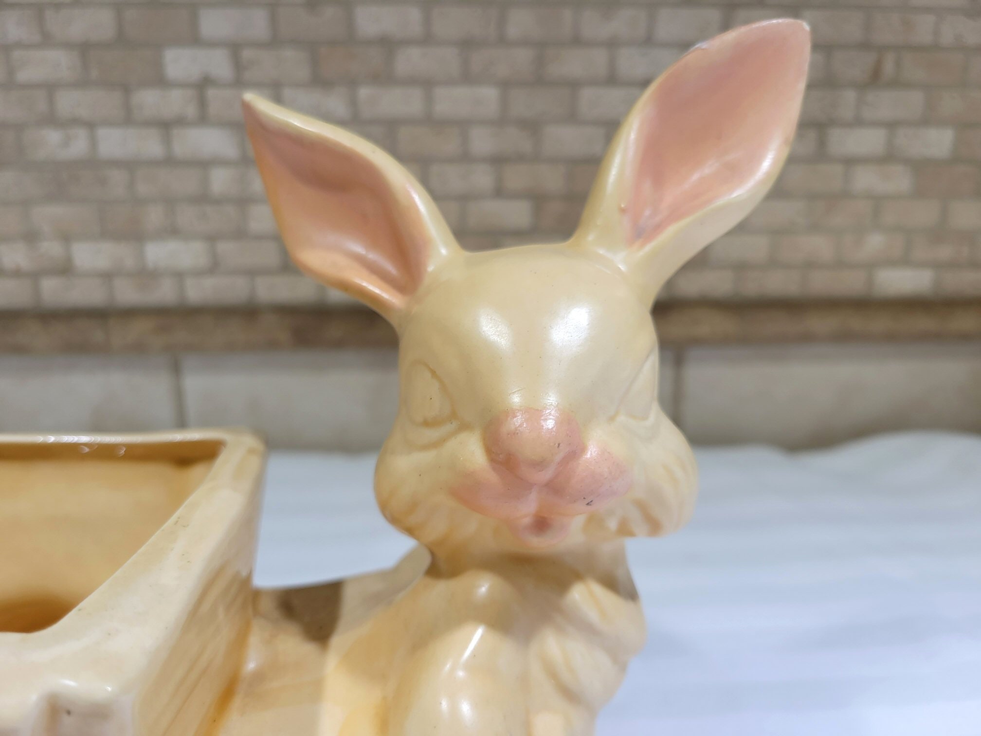 Bunny Planter Ceramic Bunny 80's Adorable Yellow Candy | Etsy