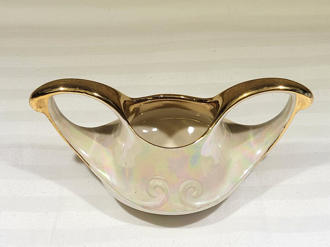 Vintage Sugar Bowl Pearl China Co Pearlescent Lusterware 22 Kt. Gold 6. ...