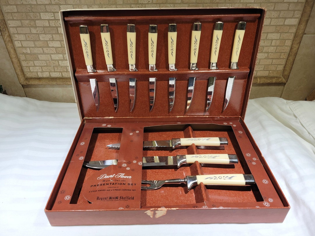 Desert Flower Knife Set 11 Pcs Regent Sheffield Deluxe Presentation Set ...