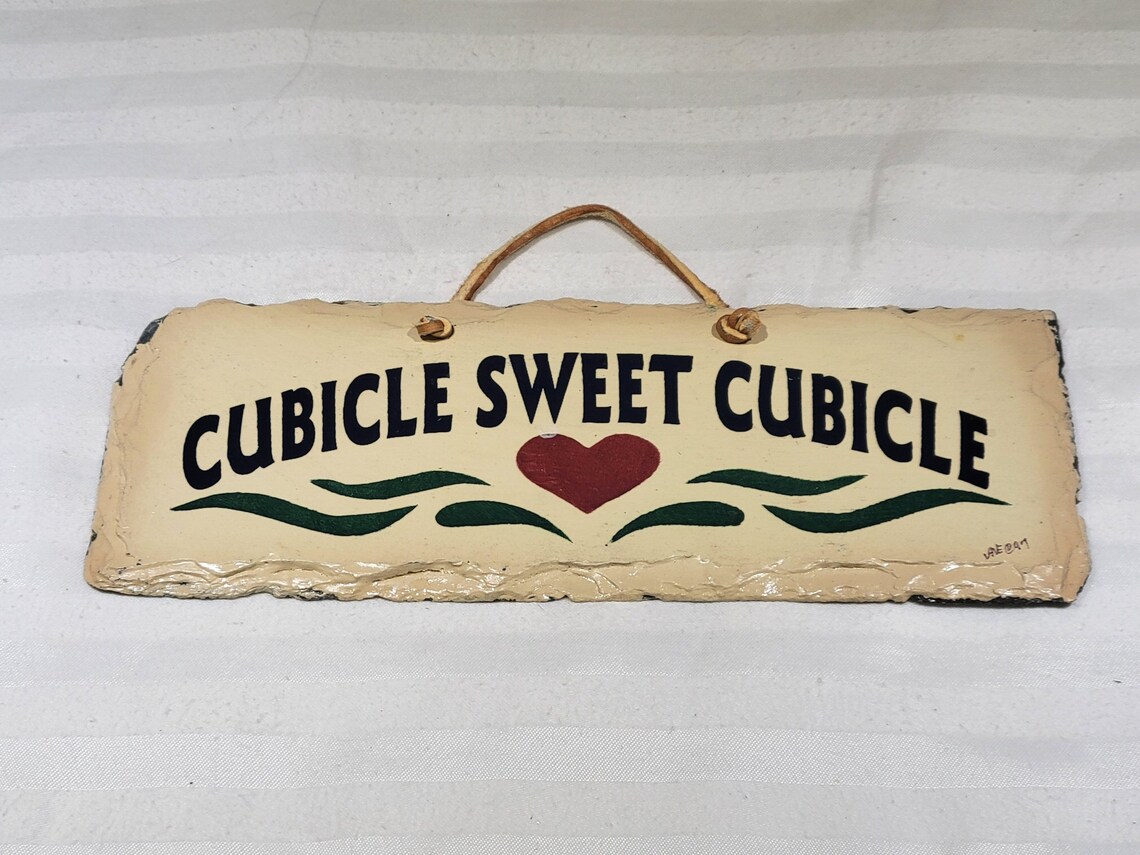1997 Cubicle Sweet Cubicle Sign Slate Plaque Roofing Tile - Etsy