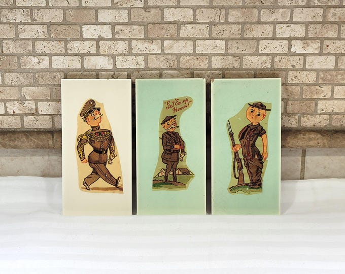 Wheeling Tiles - Soldiers, Military, Set of 3 - Cartoons, Decorative ...