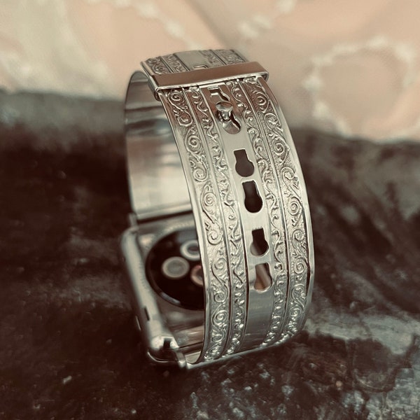 Sterling Silver Apple Watch Band - Etsy