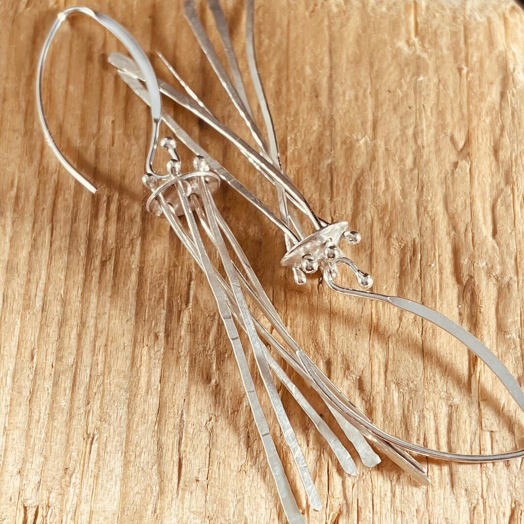 Kinetic Sterling Silver Dangle Earrings: Handmade Recycled Silver ...