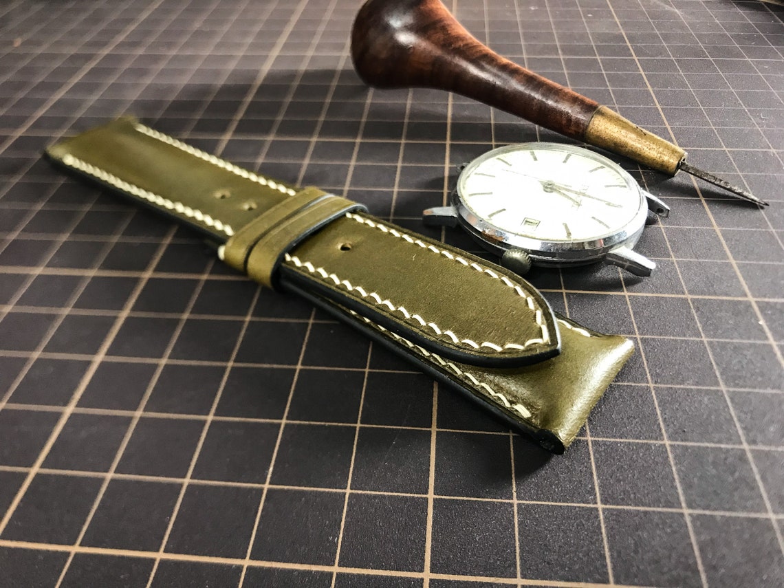 Handmade Shell Cordovan Watch Strap Leather, Shell Cordovan Watch Band ...