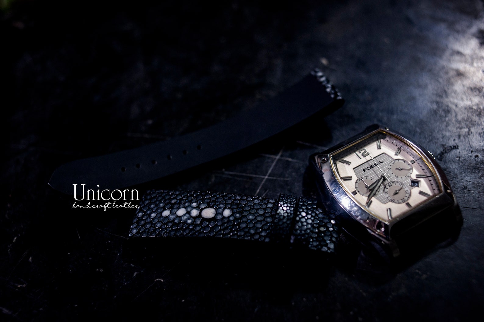 Stingray Watch Strap Black Stingray Leather Watch Band - Etsy