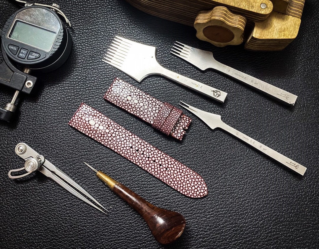 Stingray Watch Strap , Black Stingray Leather Watch Band, Exotic ...