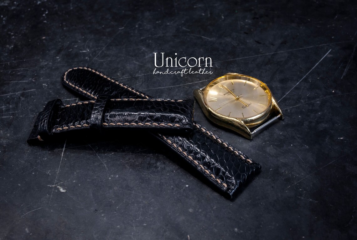 Ostrich watch strap handmade Leather Handmade Vintage Leather | Etsy