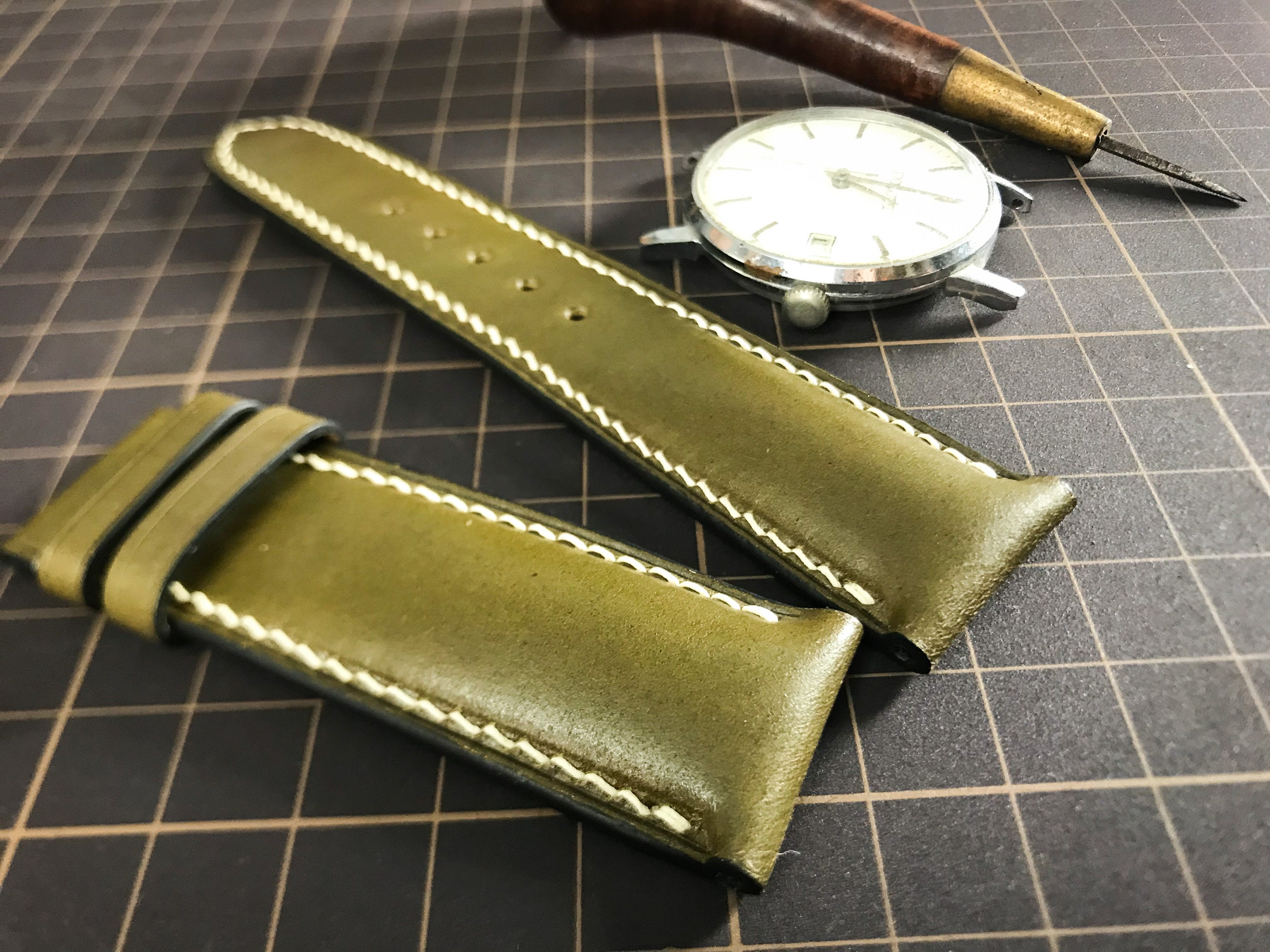 Handmade Shell Cordovan Watch Strap Leather, Shell Cordovan Watch Band ...