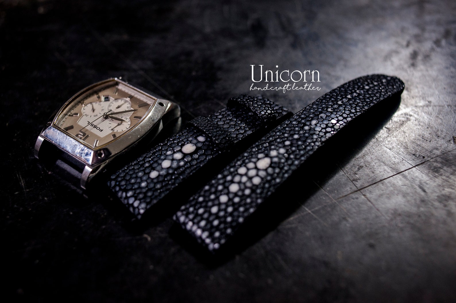 Stingray Watch Strap Black Stingray Leather Watch Band - Etsy