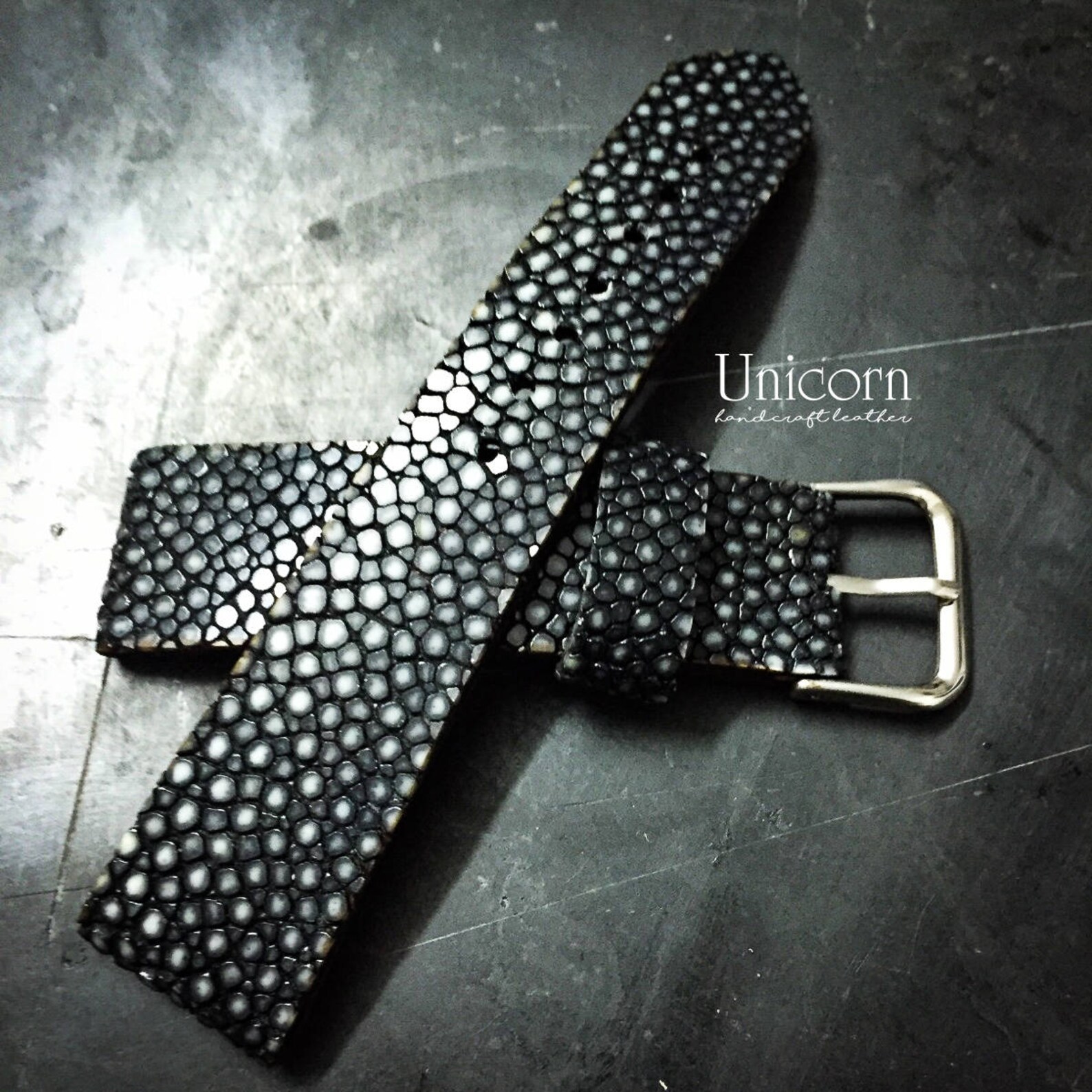 Black Stingray Leather Watch Strap, Handmade Exotic Band - Etsy