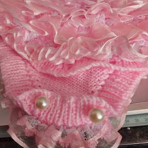 Frilly Hand Knitted Baby Set, Hand Made Baby Clothes. Romper Set, Baby ...