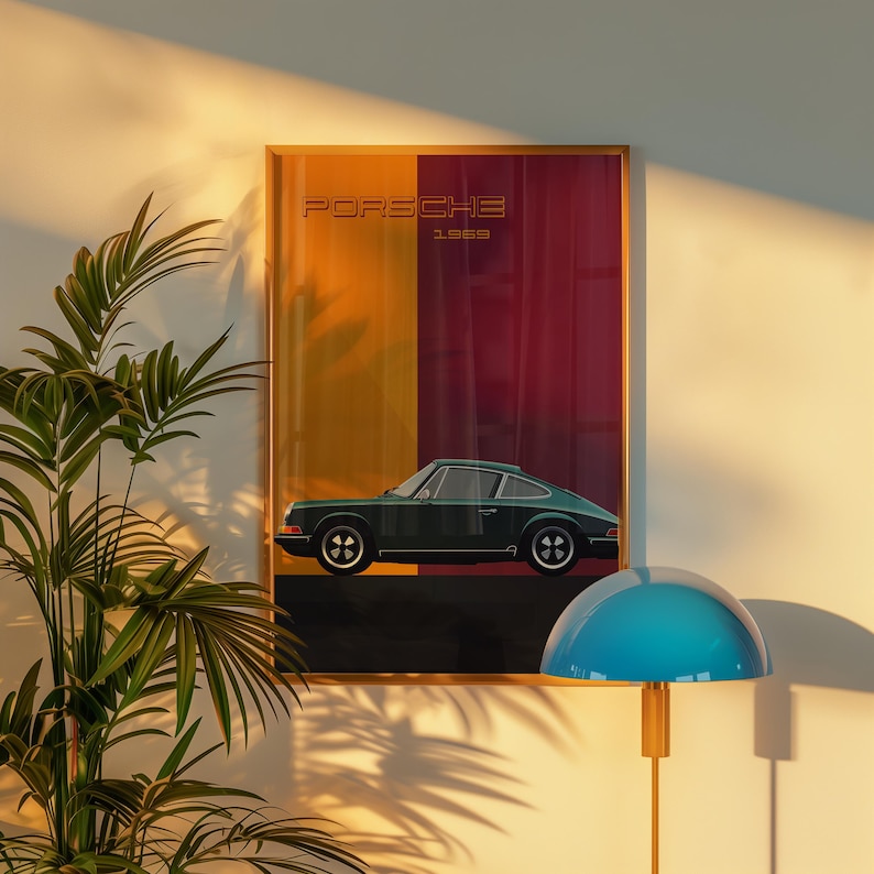 Porsche 911 Bauhaus Art Print: Modern Car Poster - Etsy