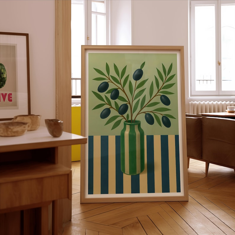 Olive Tree Poster, Italian Olive Art, Cottage Core Print, Cute ...