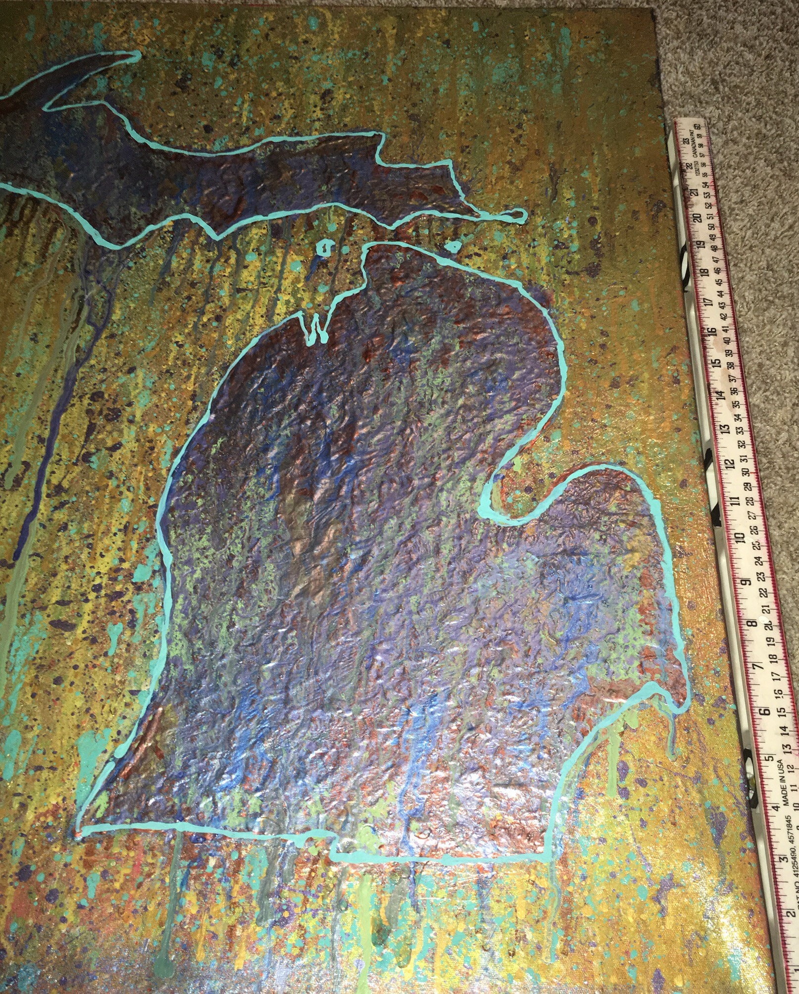 Michigan Painting, Shape Of, Abstract - Etsy