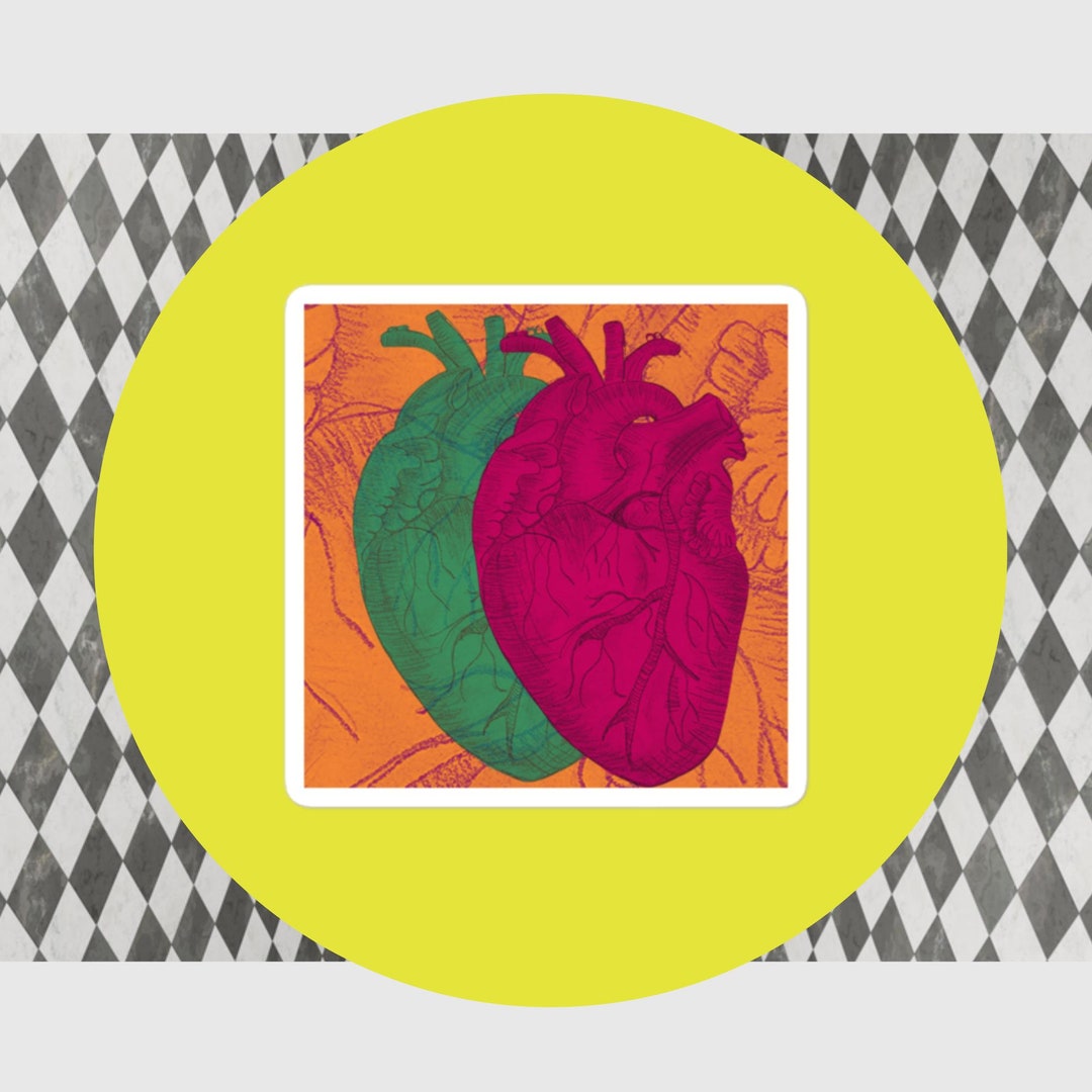 Two Hearts Beating Sticker | Heart Sticker, Water Bottle Sticker ...