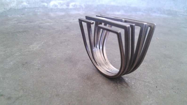 Minimal Handmade Oxidized Silver Ring - Etsy