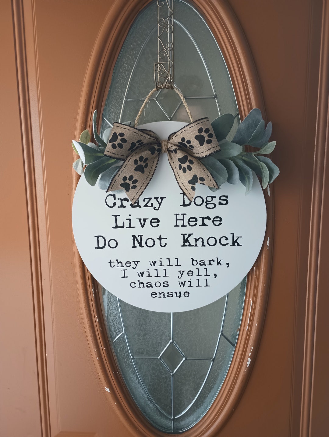 Crazy Dogs Live Here Door Hanger, Crazy Dog Sign, Front Door Sign - Etsy