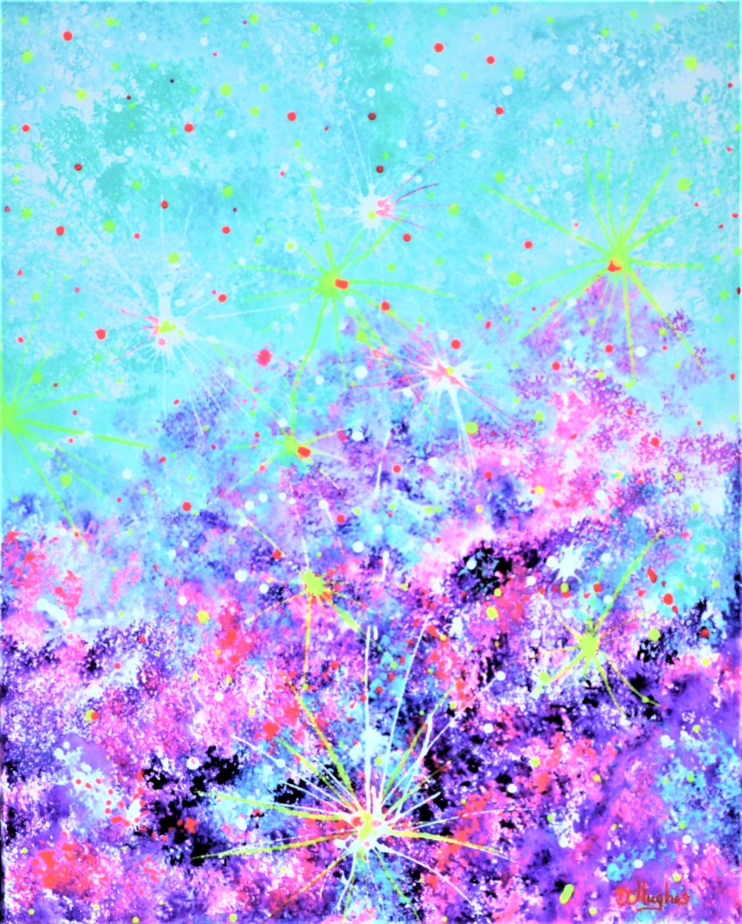 Colorful ABSTRACT, Acrylic on Stretched Canvas Painting, Size 16 X 20 ...