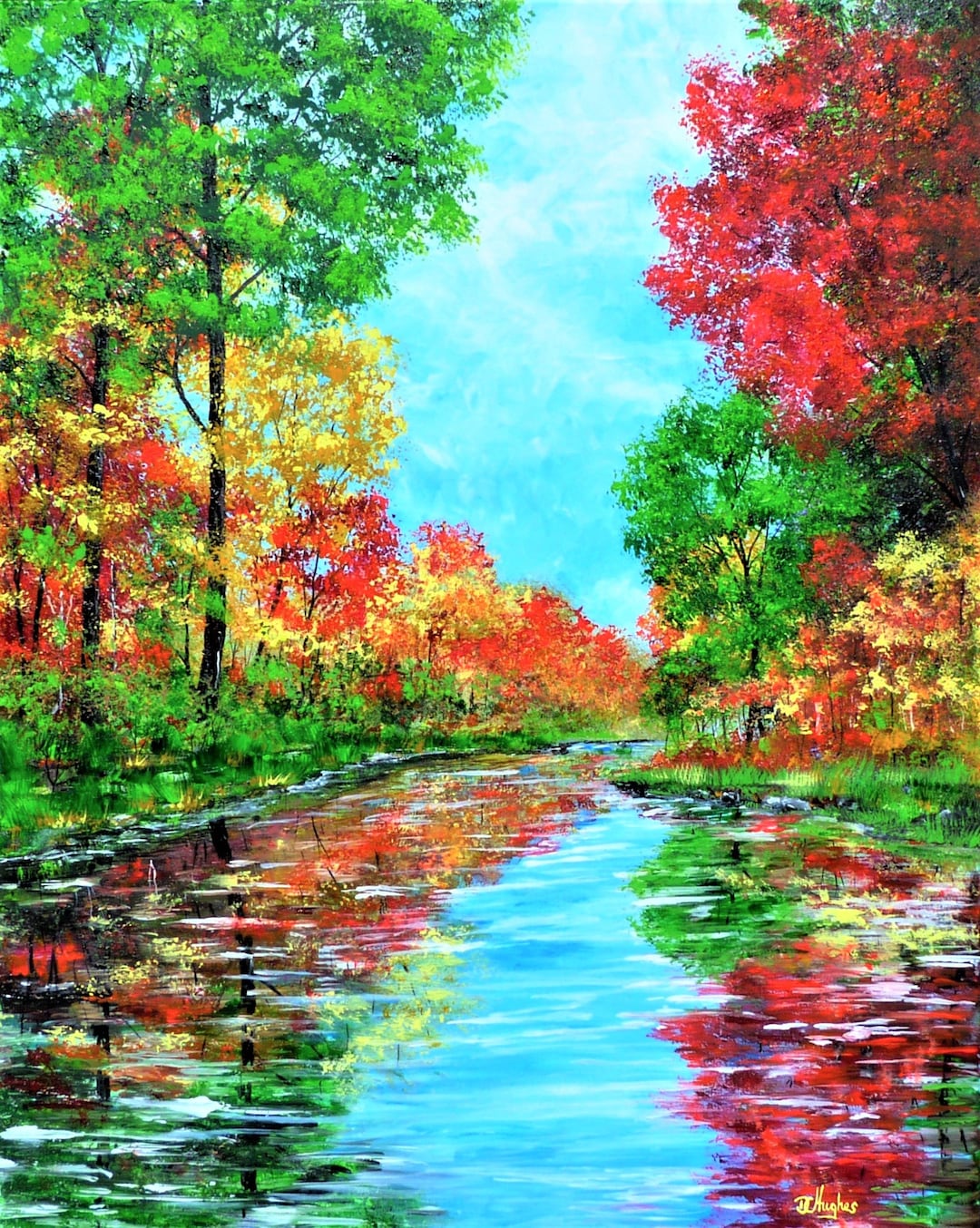 Autumn Colors, Acrylic Painting, Stretched Canvas, Unframed, Size 24 X ...