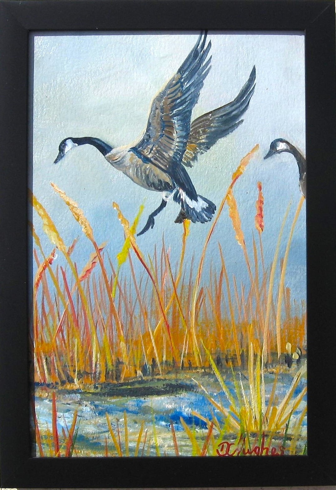 CANADA GOOSE, Acrylic Painting, Framed Painting, Paper Painting ...