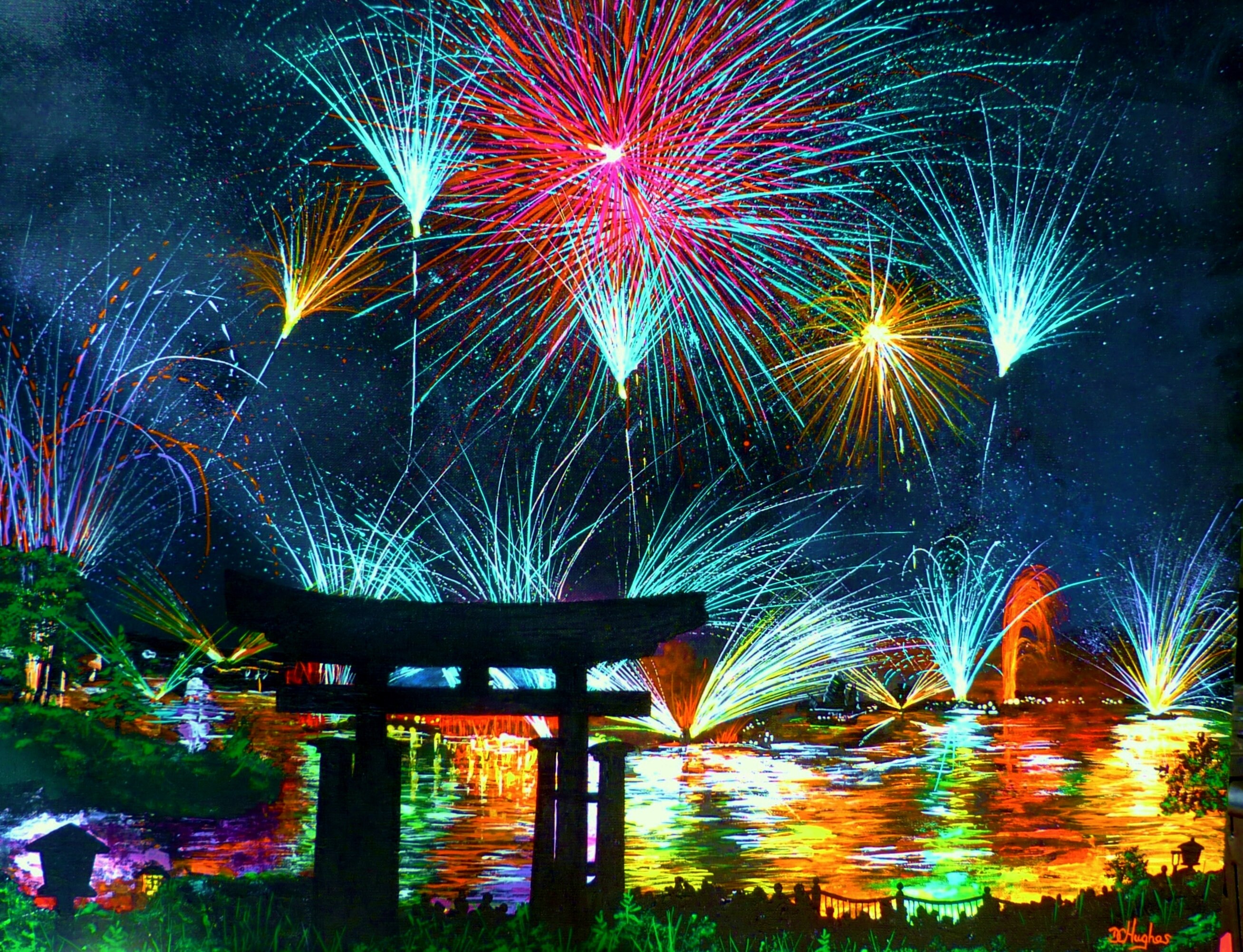 How To Paint Fireworks Acrylic