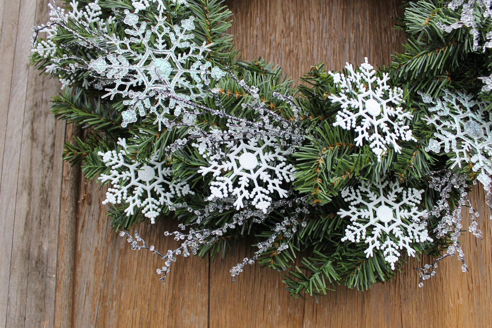 Snowflake Wreath Winter Wreath Icy Wreath Snowy Wreath - Etsy Canada
