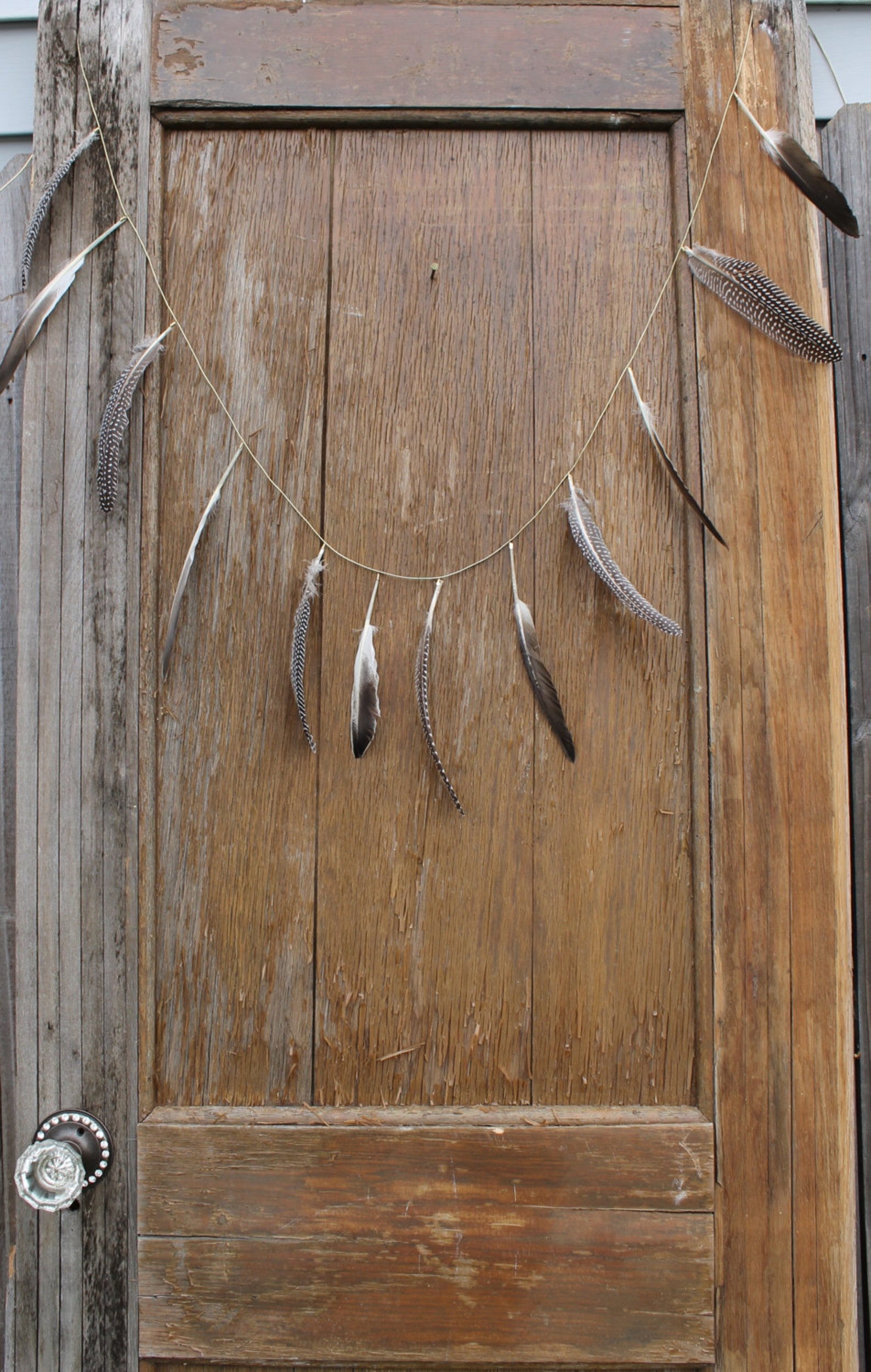 Natural Feather Garland, Feather Garland, Wedding Decor, Boho Decor ...